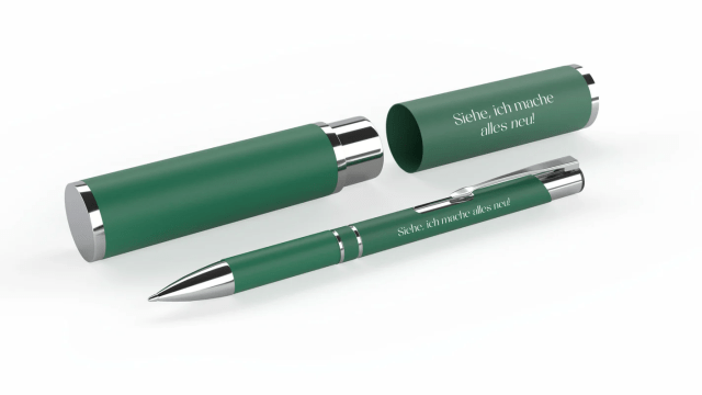 Kugelschreiber im Etui - Siehe, ich mache alles neu - dunkelgrün :: Das ...